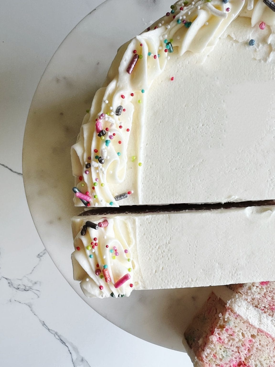 White Sprinkle Cake with Cream Cheese Frosting | Sarah Kieffer