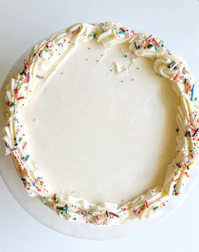 White Sprinkle Cake with Cream Cheese Frosting | Sarah Kieffer