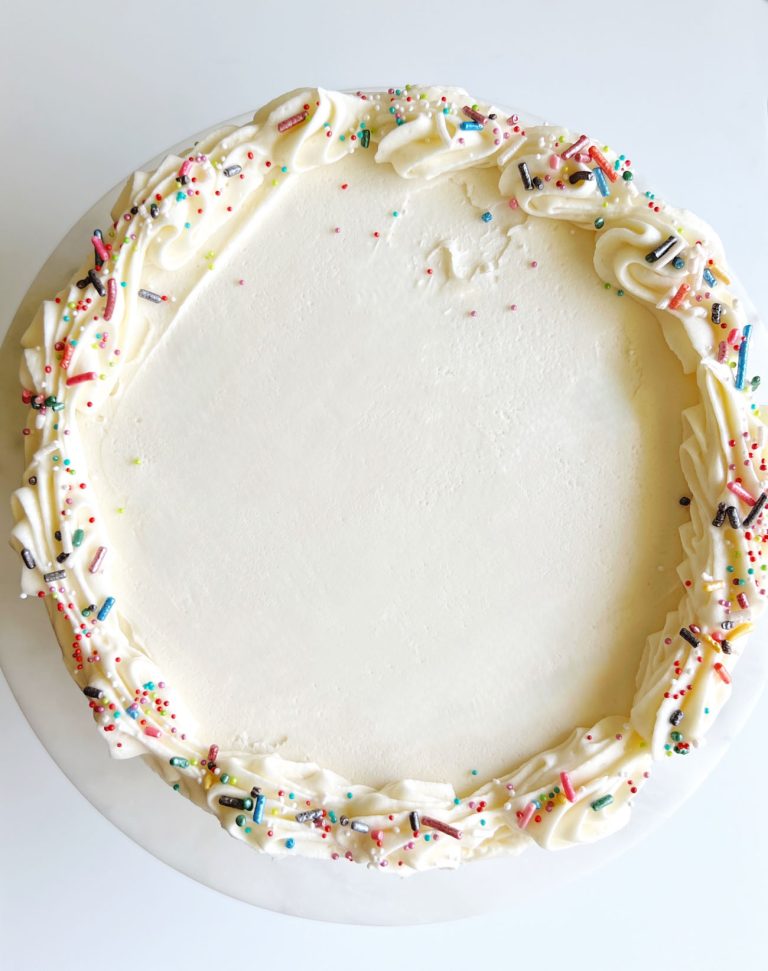 White Sprinkle Cake with Cream Cheese Frosting | Sarah Kieffer